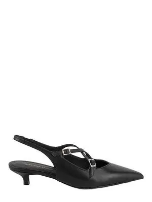 Intentionally Blank Intentionally Blank Jax Slingback Kitten Heels Black