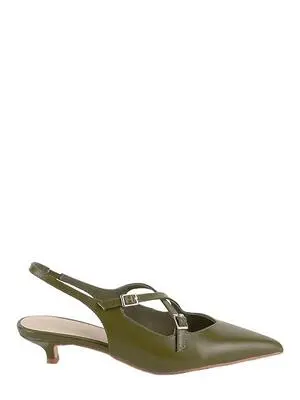 Intentionally Blank Intentionally Blank Jax Slingback Kitten Heels Green