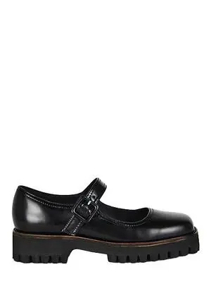 Intentionally Blank Veronica Lug Sole Mary Jane Flats - Black