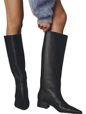 SILENT D Kaias Knee-High Boots Black Leather