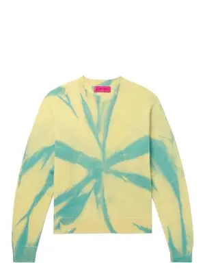 THE ELDER STATESMAN Mythic Tranquility Tie-dyed Cashmere Sweater - Yellow
