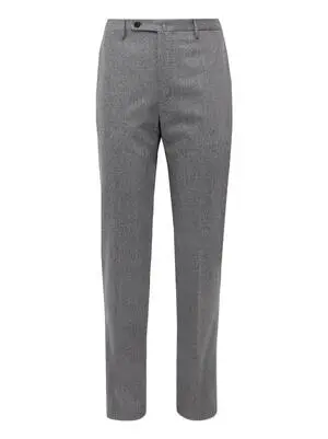 SLOWEAR Slim-fit Wool-blend Flannel Trousers - Gray