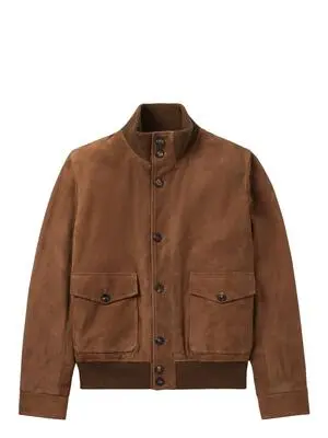 SLOWEAR Suede Bomber Jacket