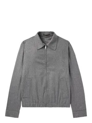 SLOWEAR Brushed Wool-blend Flannel Bomber Jacket - Gray