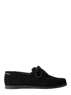VINNY'S Suede Boat Shoes - Black