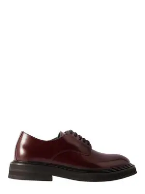 VINNY'S Officer Polished-leather Derby Shoes - Burgundy