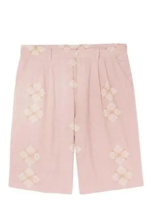 KARDO Straight-leg Embroidered Cotton Shorts - Pink