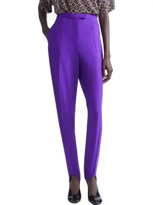 Dries Van Noten Stretch Wool Stirrup Leggings - Purple