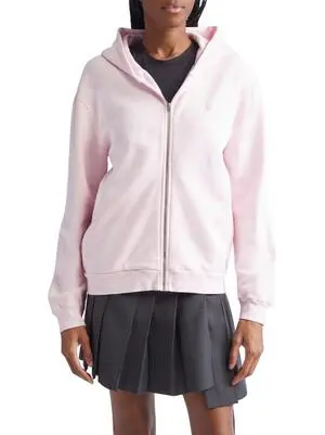 Acne Studios Fupiter Face Patch Fleece Zip Hoodie - Blossom Pink