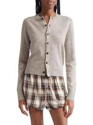 Acne Studios Wool And Yak Hair Cardigan - Greige Melange