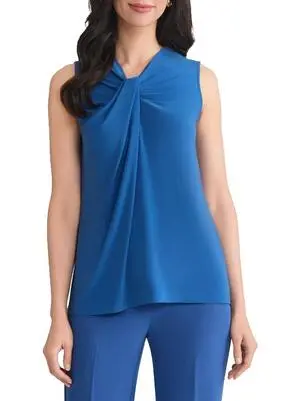 KASPER Drape Sleeveless Top - Blue Night