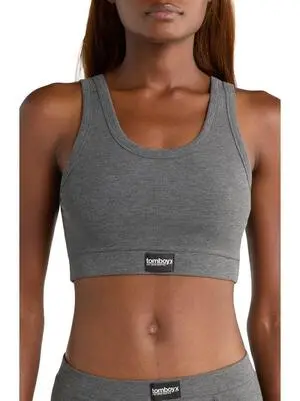 TOMBOYX Essentials Rib Sports Bra Heather Gray