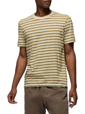 Prana Everyday Short Sleeve Regenerative Organic Cotton T-shirt - Beach Pebble Stripe