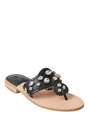 Jack Rogers Jacks Jewel Embellished Flip Flops - Black