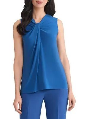 KASPER Drapey Sleeveless Top - Blue Night