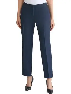 KASPER Houndstooth Slim Pant - Blue Night/black