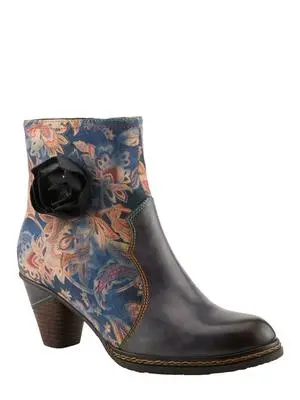 SPRING STEP SHOES Naima Floral Bootie - Blue Multi