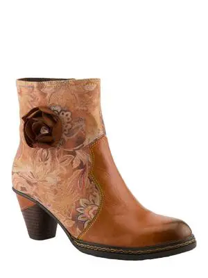 SPRING STEP SHOES Naima Floral Bootie - Camel Multi