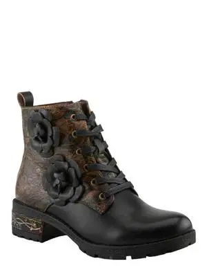 SPRING STEP SHOES Martinela Combat Boots Black Multi