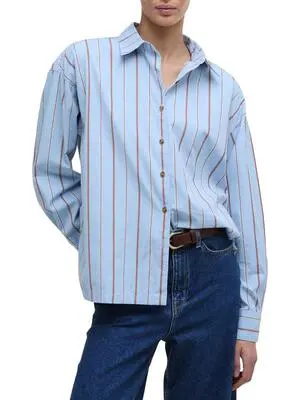 Barbour Saffron Stripe Button-up Shirt - Ice Blue Stripe