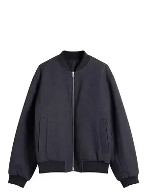 Dries Van Noten Brushed Cotton Twill Bomber Jacket - Dark Grey