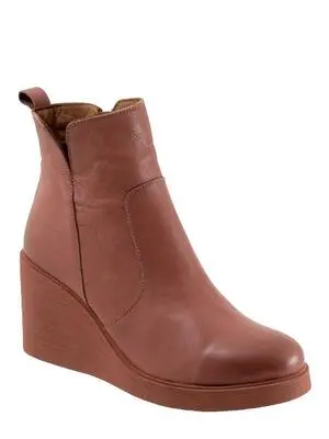 BUENO Laura Platform Wedge Bootie Rose Brown