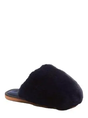 Free People Snowball Faux Fur Slippers - Navy