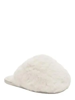 Free People Snowball Faux Fur Slippers - Snow Faux Fur