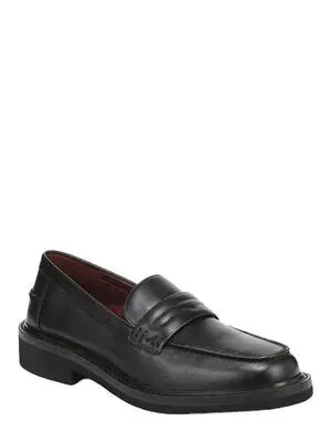 Vionic Leather Penny Loafer With Arch Support - Black Leather