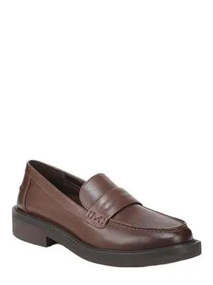 Vionic Leather Penny Loafer With Arch Support - Coffee Leather