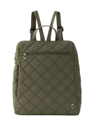 SAKROOTS Arlo Quilted Backpack Olive Diamond Quilted