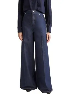 Max Mara Vega Wide-leg Jeans - Dark Navy