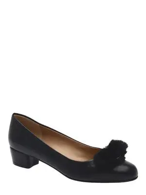 FERRAGAMO Vara Shearling Bow Pump - Nero Biscotto Ai2011
