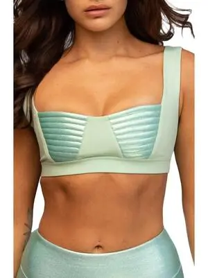 Heroine Sport Nova Metallic Inset Sports Bra Mint