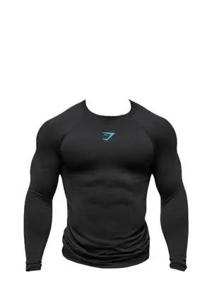 GYMSHARK Onyx Midnight 5.0 Seamless Long Sleeve T-shirt - Black