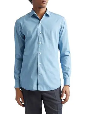 Zegna Denim Button-up Shirt - Light Blue