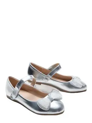 TULLEEN Lydia Bow Flats - Silver