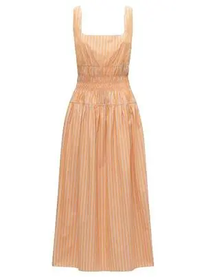 CALLAS MILANO Belinda Fit And Flare Midi Dress - Orange/white