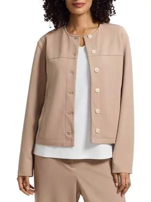 Foxcroft Crepe Knit Valerie Jacket - Khaki