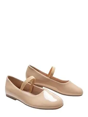 TULLEEN Satin Colette Mary Jane Flats Beige