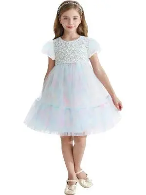 MIMI TUTU Sequin Tulle Dress - Blue
