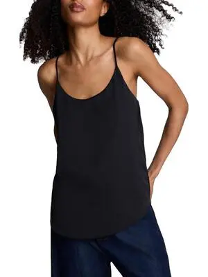 KENNETH COLE Satin Scoop Neck Camisole Black