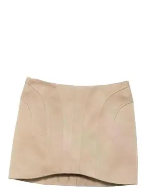 MUGLER Seamed Panelled Skirt Neutrals