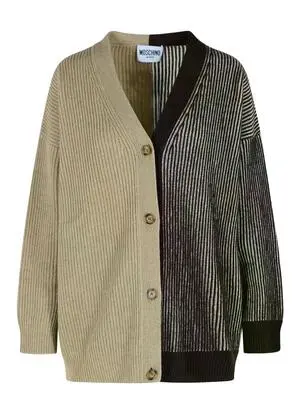 Moschino Two-tone Ribbed Cardigan - Brown