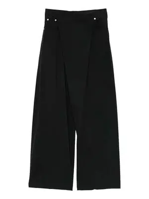 MUGLER Wrap Wide-leg Trousers - Black