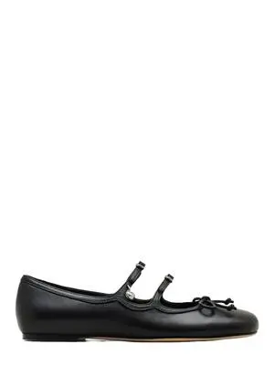 Marc Jacobs The Kiki Buckle-embellished Bow Ballet Flats - Black