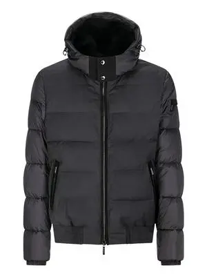 MOORER Hooded Quilted Jacket - Grey