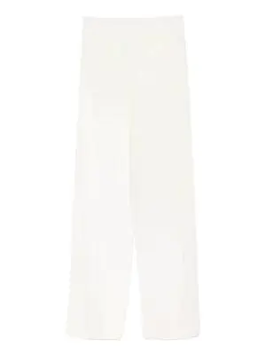 Max Mara Ribbed Knit Trousers - White