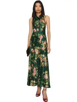 REFORMATION Reformation Kaylah Silk Maxi Dress Belvedere