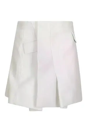 Sacai Flap-pocket Pleated Mini Skirt - White